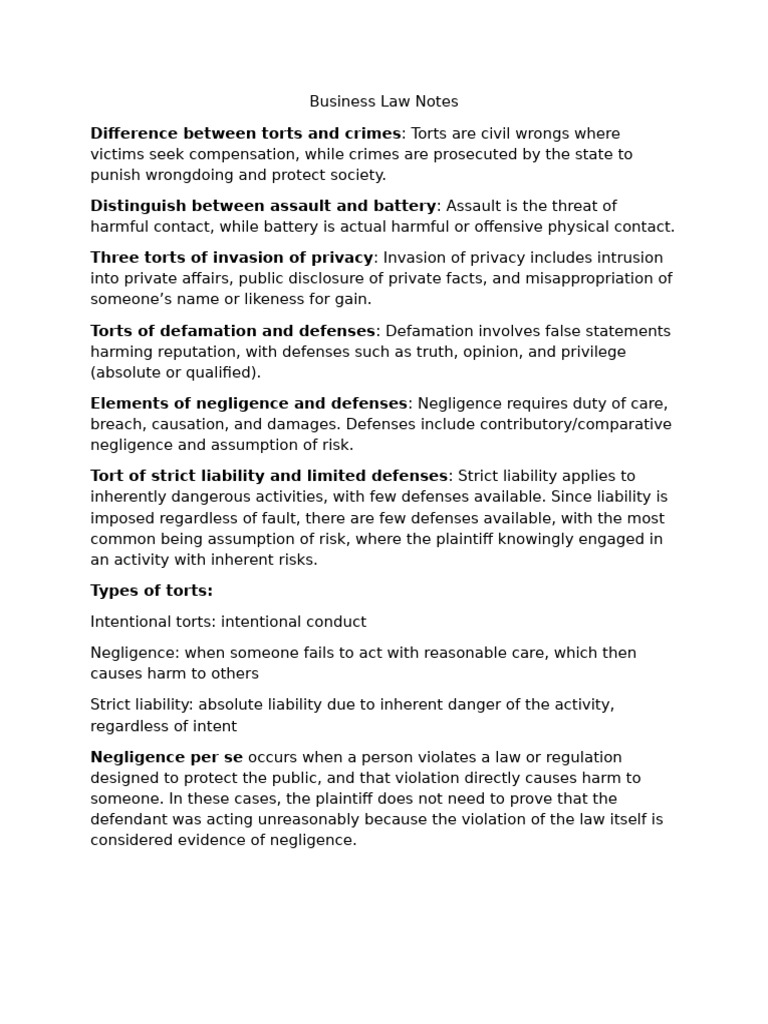 Business Law Notes | PDF