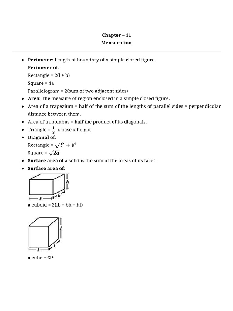 11 - Mensuration | PDF