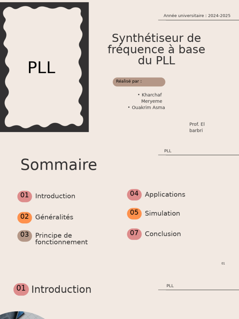 Présentation PLL | PDF | Électronique analogique | Électronique