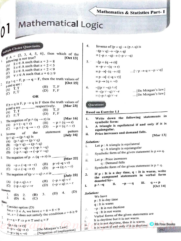 12th HSC Maths-1 Pyq Book Solutions | PDF