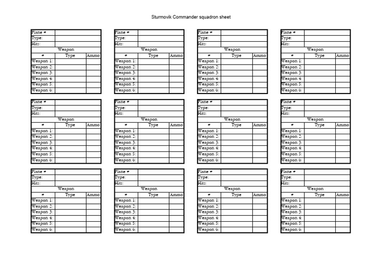 Squadron Sheet Pdf Projectiles Military Technology