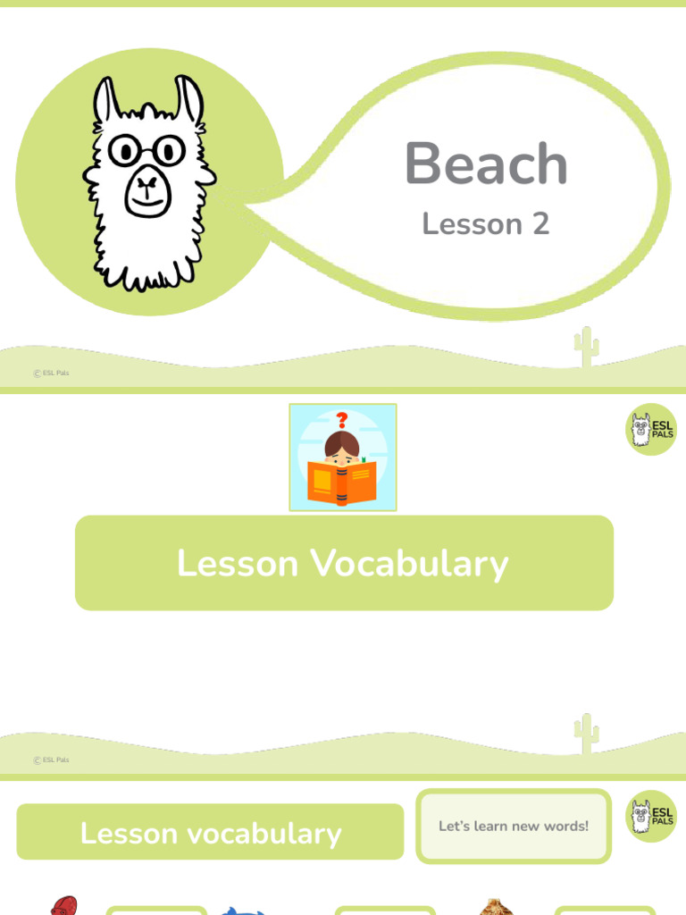 ESL Beach Vocabulary and Activities | PDF