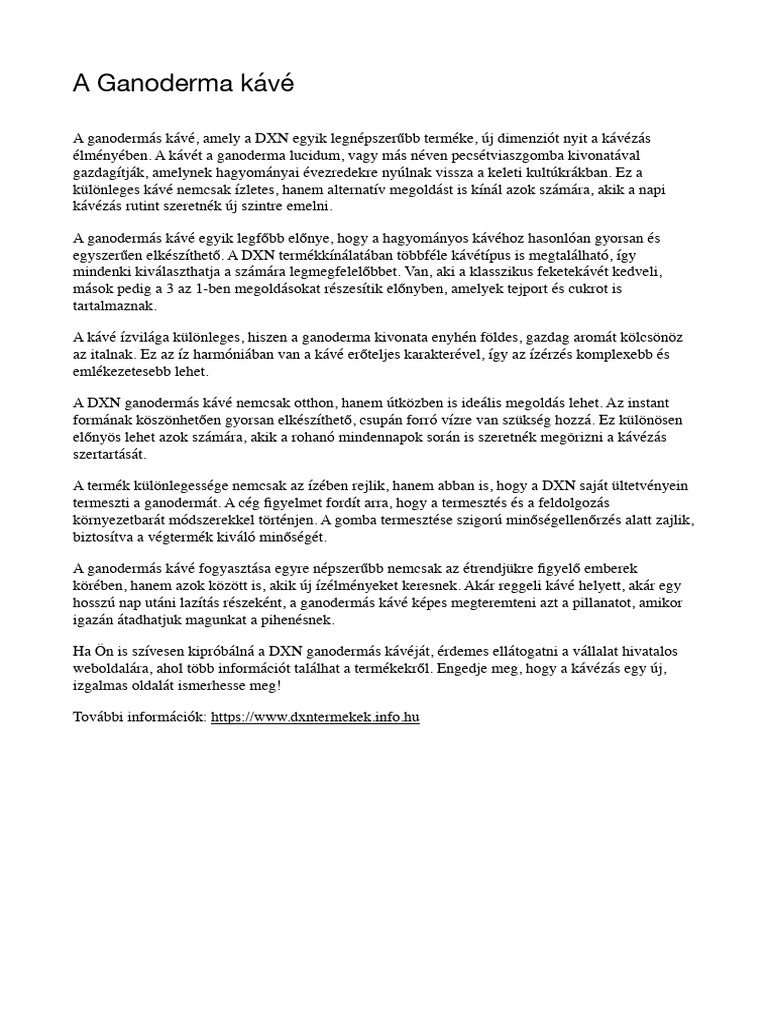 A ganoderma kávé | PDF