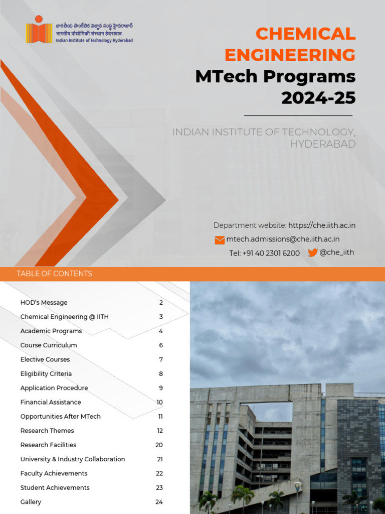 2024 ChE MTech Admissions Brochure | PDF | Computational Fluid Dynamics | Catalysis