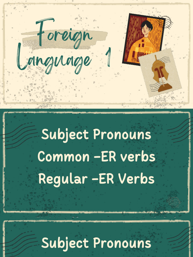 Subject Pronoun ER Verbs Clothes | PDF