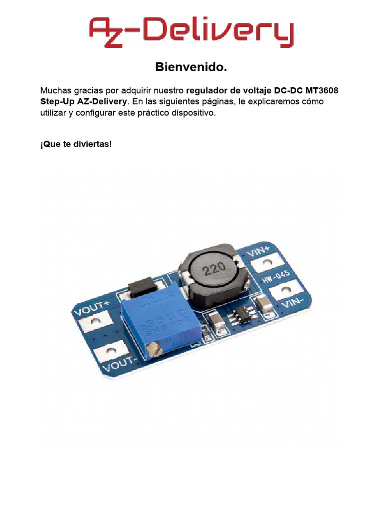 Guía de uso del regulador MT3608 | PDF | Fuente de alimentación | Electrónica