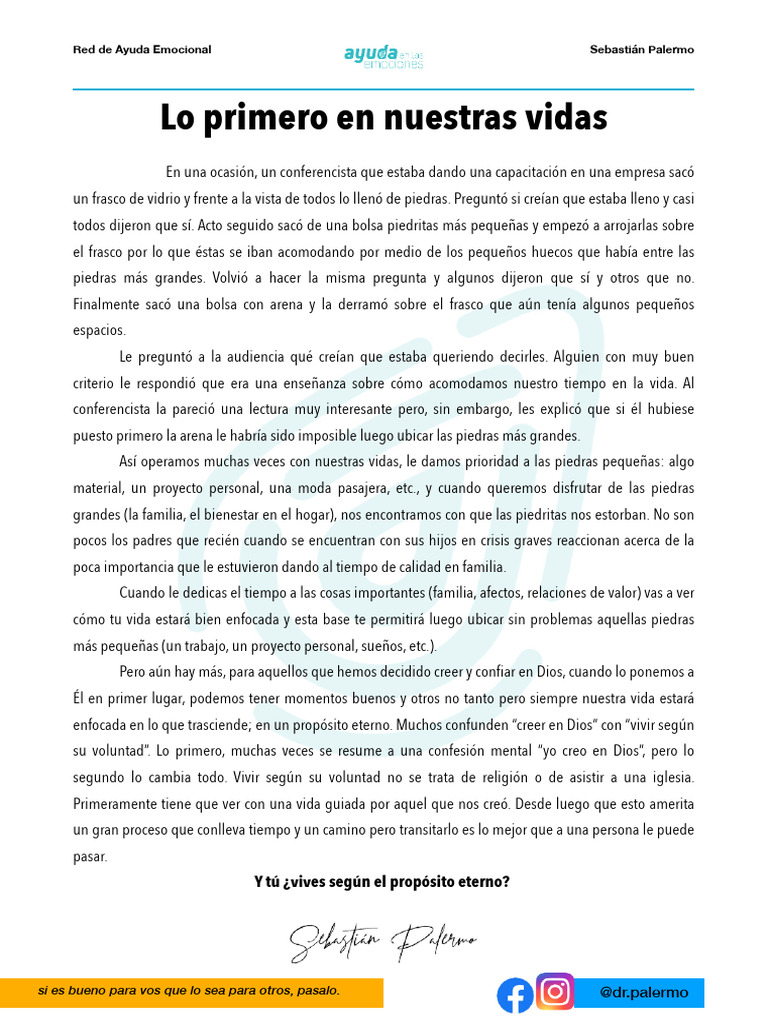 Lo_primero_en_nuestras_vidas | PDF
