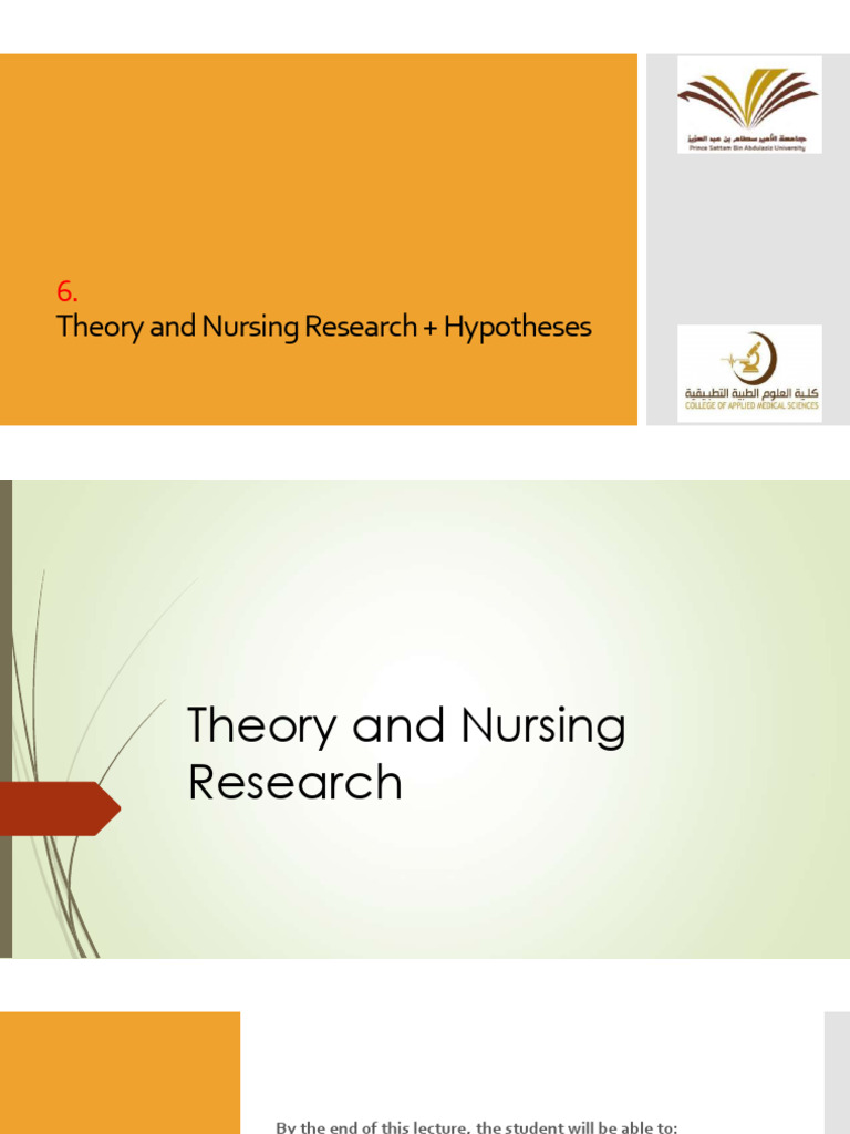 5 Theory and Nursing Research + Hypotheses | PDF | Hypothesis | Theory