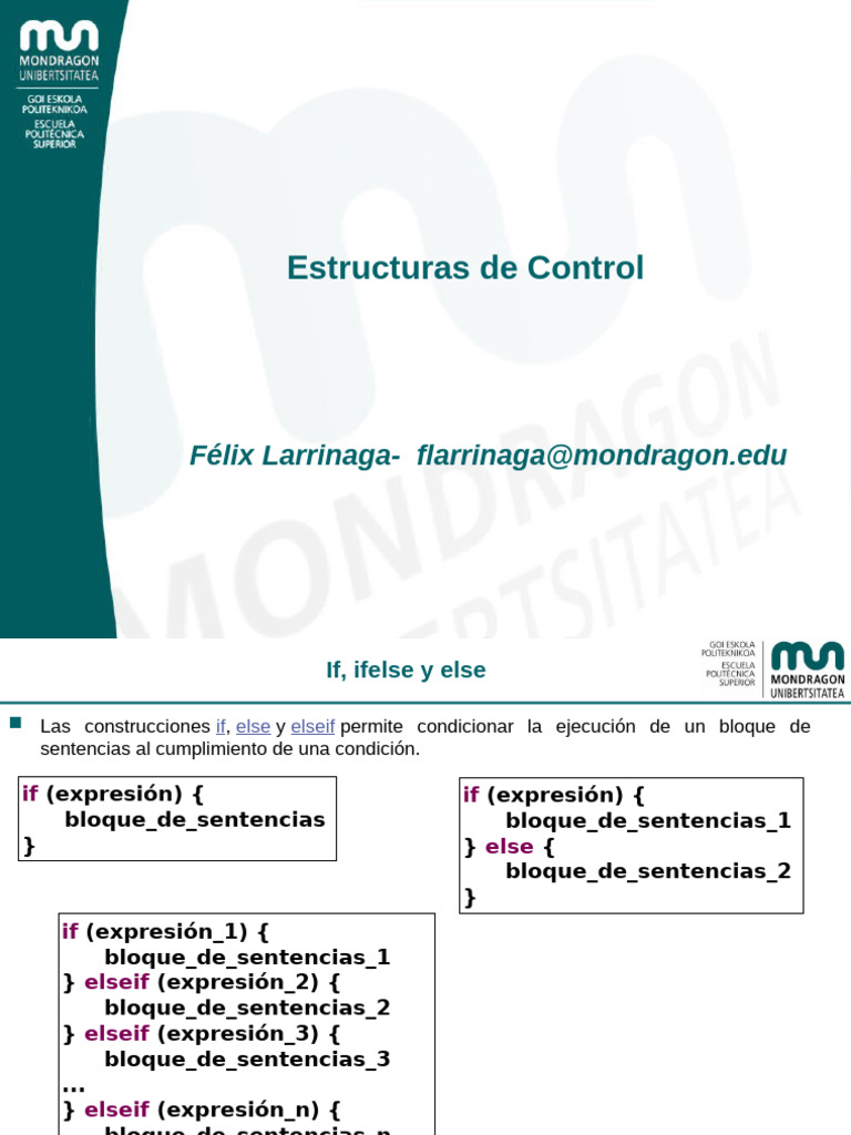 04 9 Estructuras de Control | PDF | Ingeniería de software | Algoritmos y Estructuras de Datos