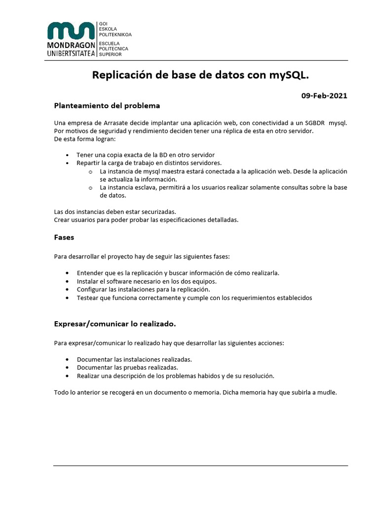 Replicación de BD con MySQL | PDF | Mi sql | Servidor (Computación)