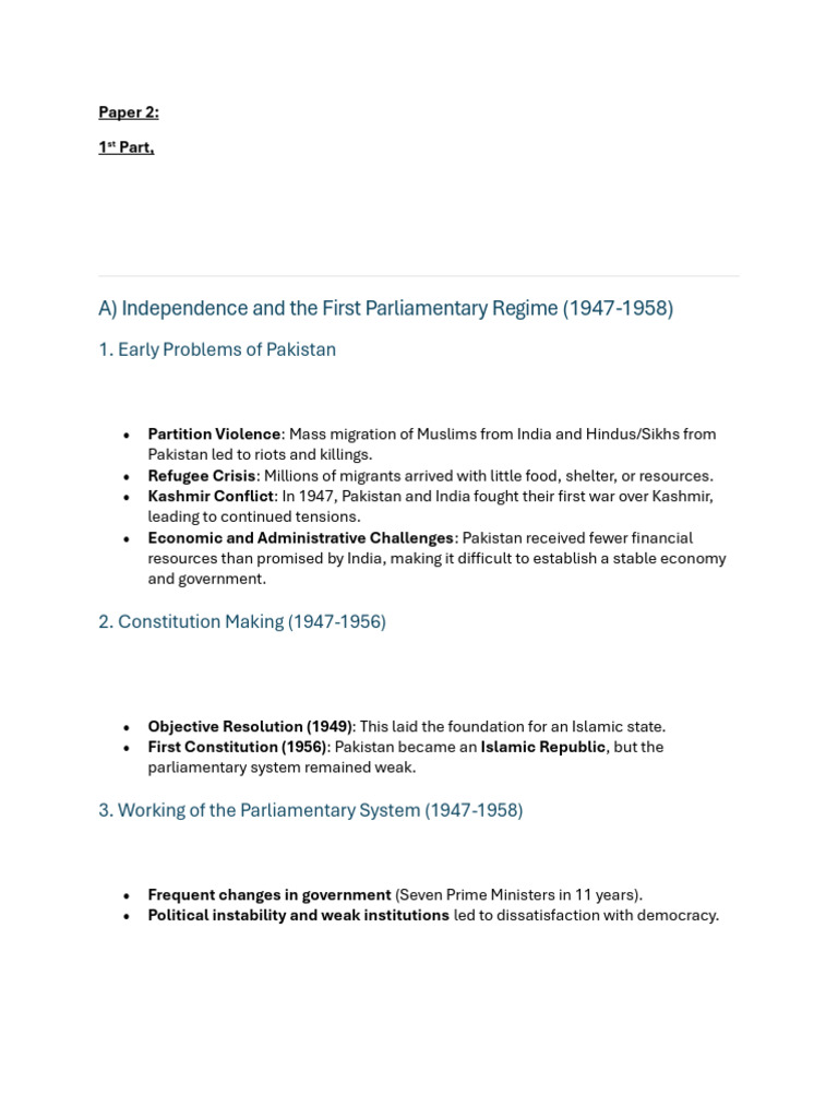 History paper 2 | PDF | Pakistan | Mughal Empire