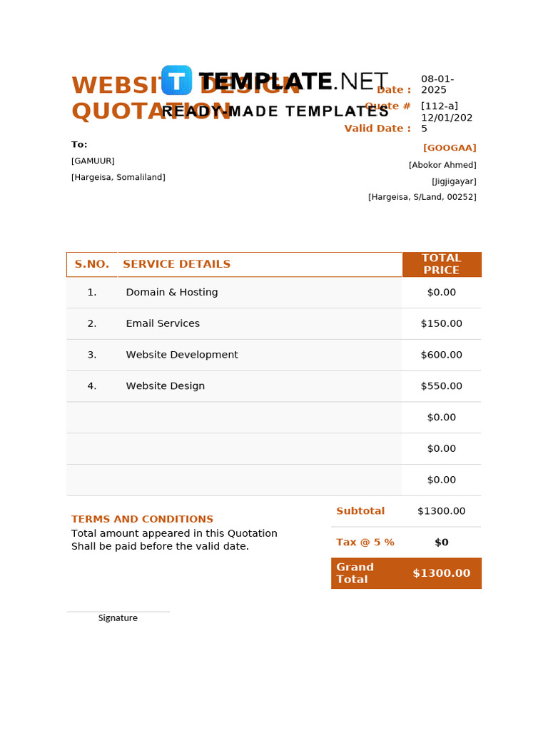 Website Design Quotation 333 | PDF