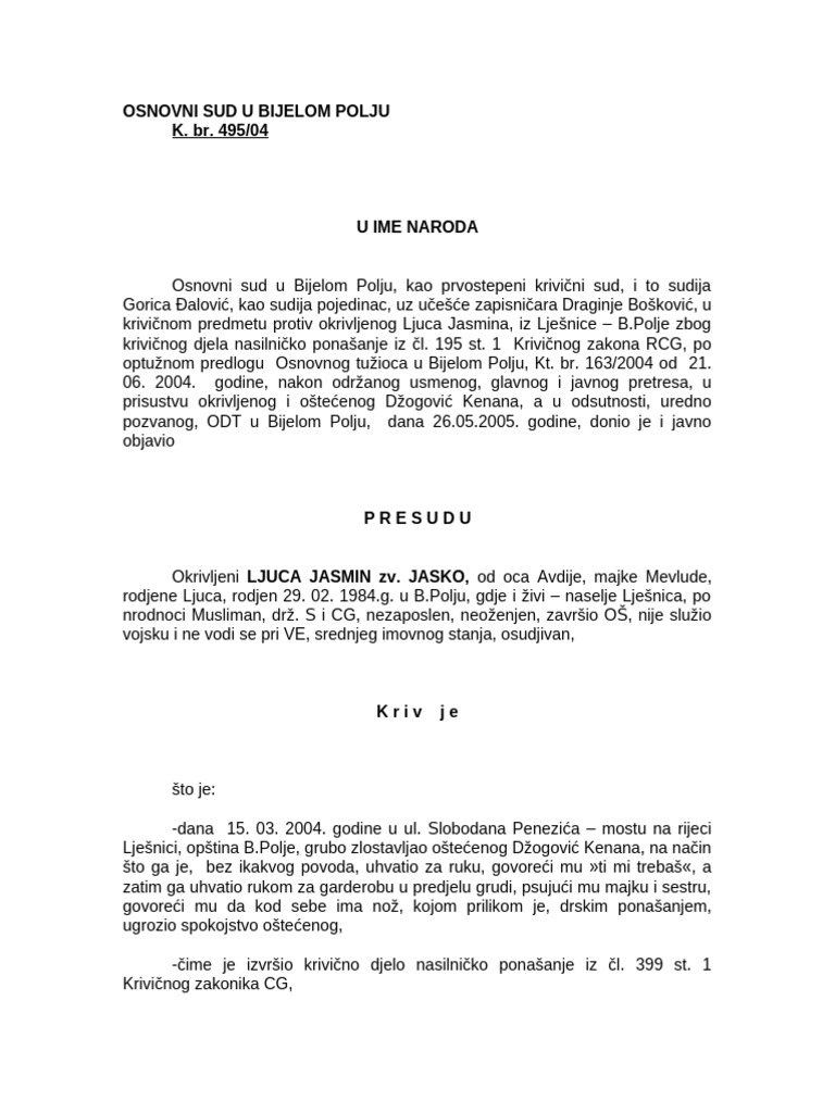 presuda 495-04 | PDF