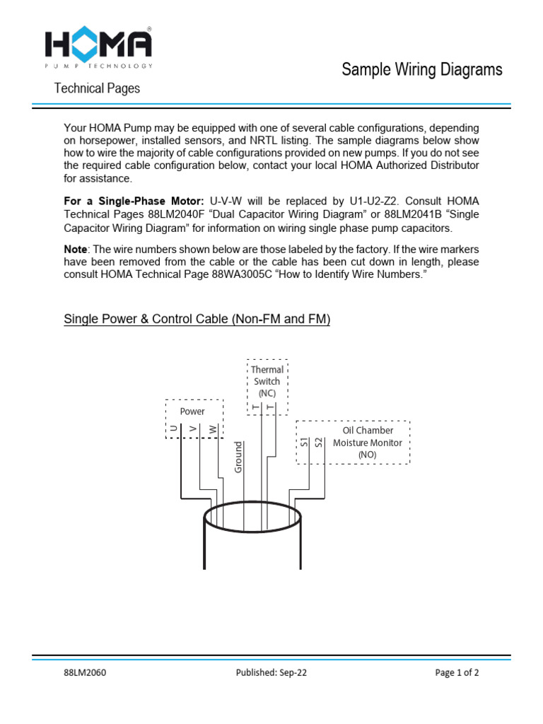 HOMA Pump Wiring Configurations Guide | PDF | Electrical Engineering ...