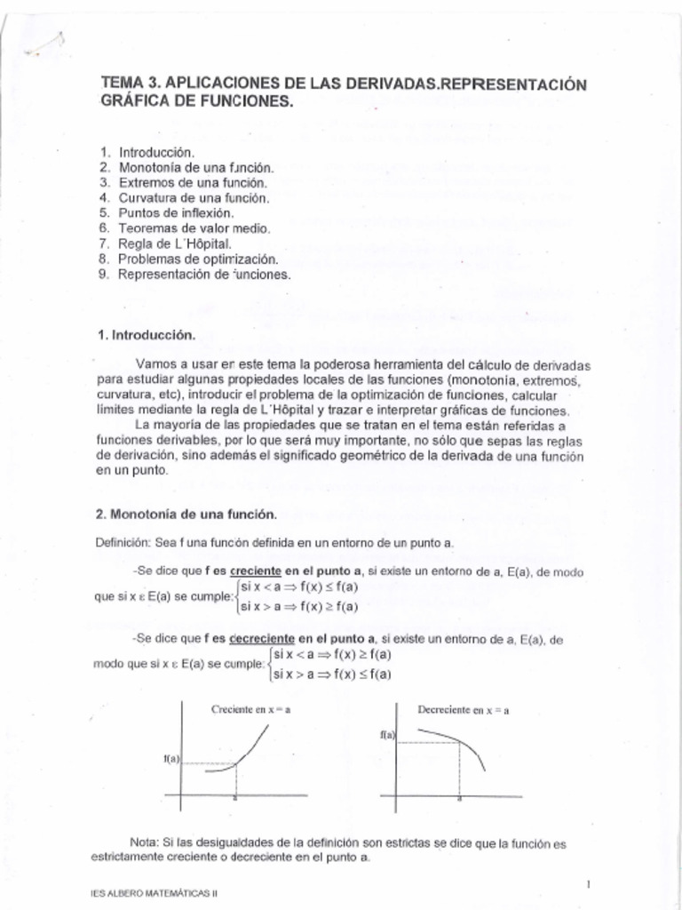 Tema 3. Aplicaciones de las Derivadas | PDF