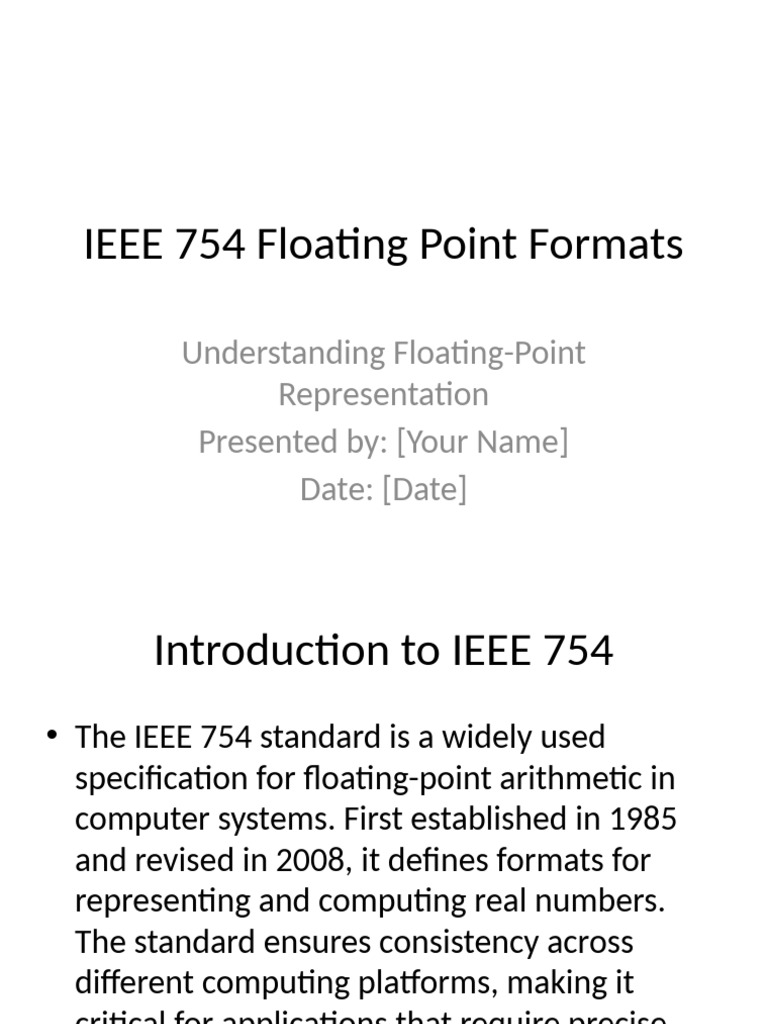 IEEE 754 Floating Point Formats | PDF | Arithmetic | Theory Of Computation