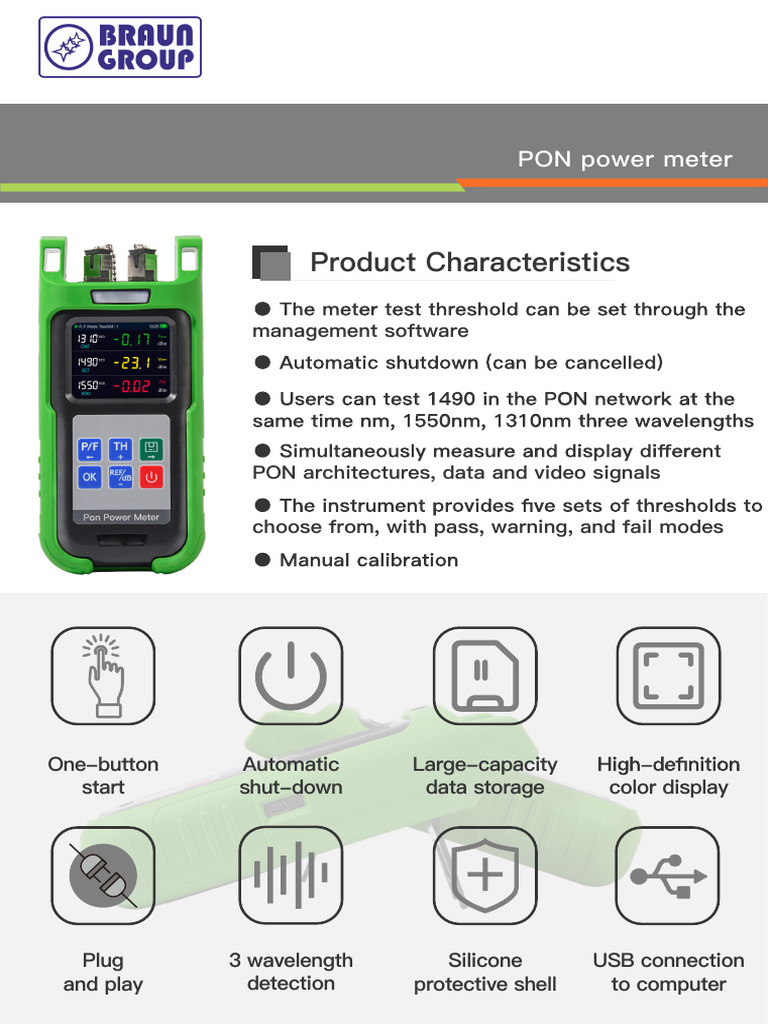 Braun Group Pon Power Meter Technical Specification | PDF