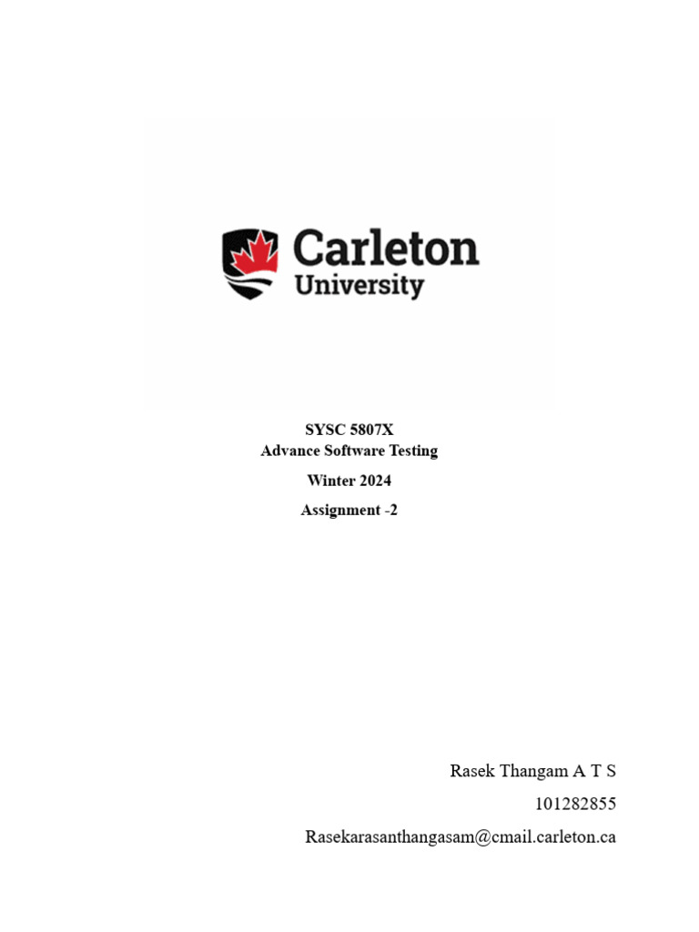 Advanced Software Testing Assignment 2 | PDF | System | Software Testing