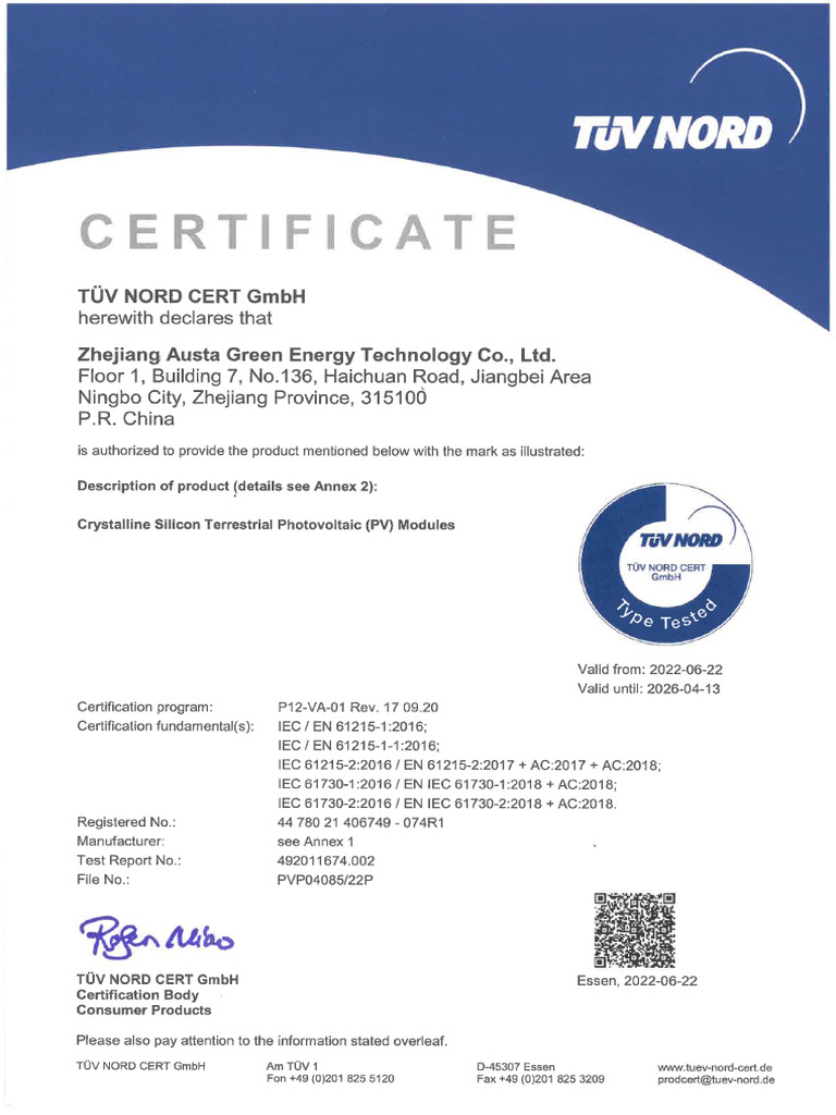 TuV_solarPanelsAUSTA | PDF