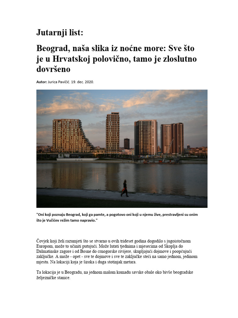 Beograd-nasa Slika Iz Nocne More | PDF