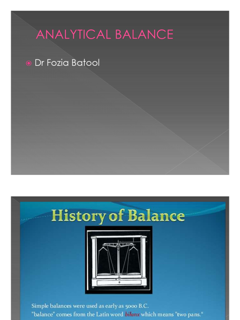 Balance Analytical | PDF