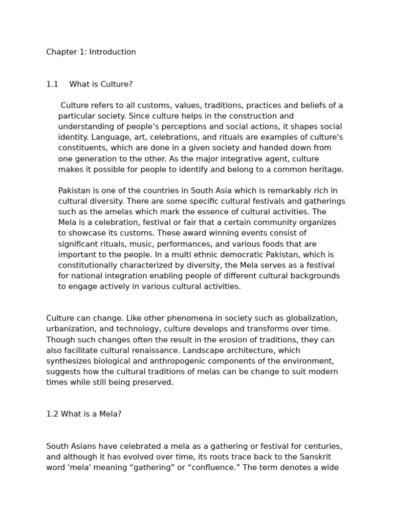 Chapter 1 | PDF | Festival | Traditions