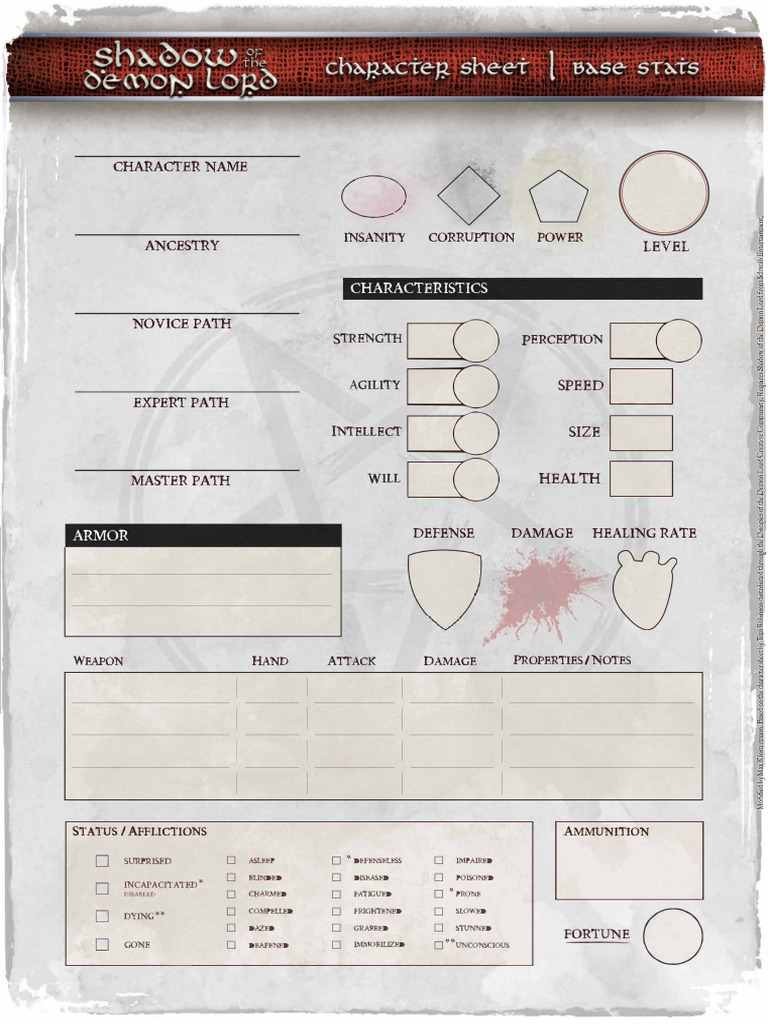 SotDL-Character-Sheet-A4-Rough-parchment_Fillable | PDF | Role Playing Games | Tabletop Games