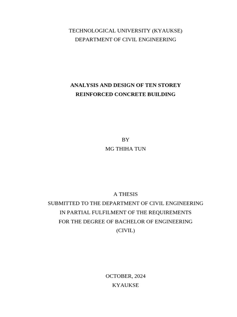Civil Engineering Thesis: 10-Storey RC Building | PDF
