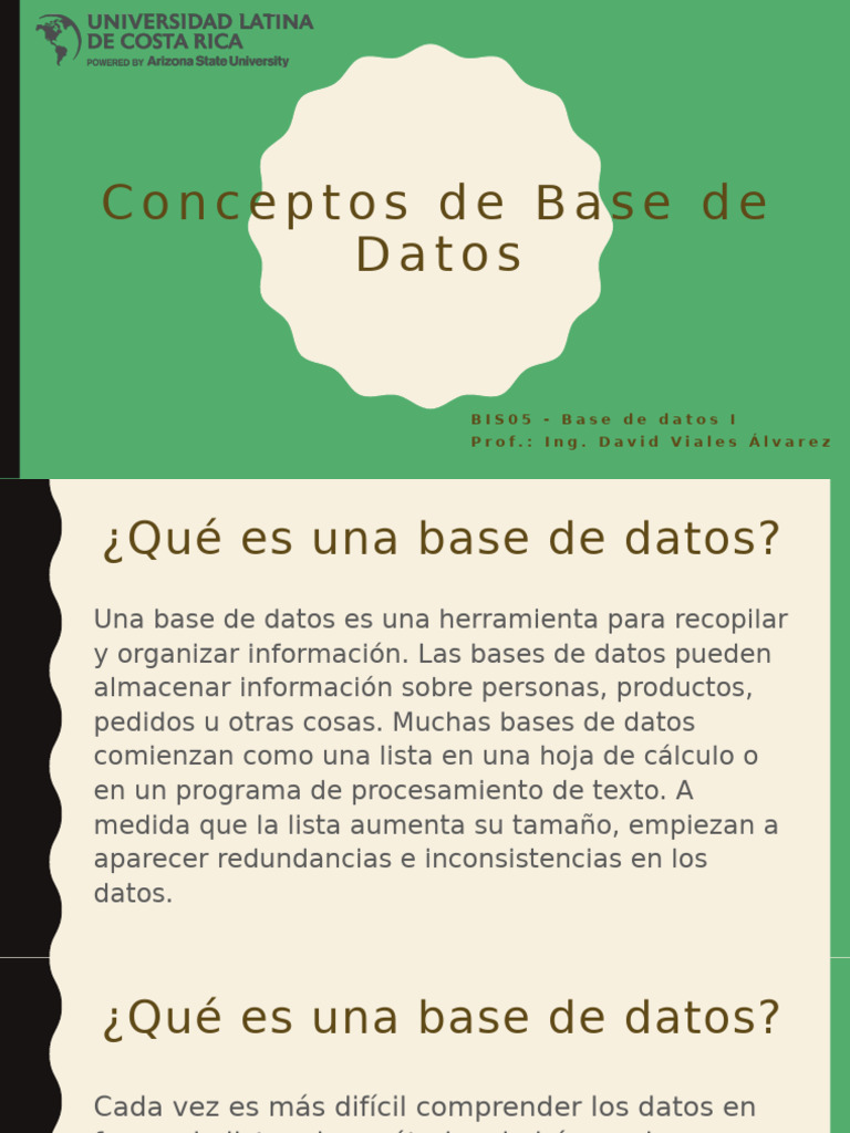 Conceptos de Base de Datos | PDF | Mi sql | Bases de datos