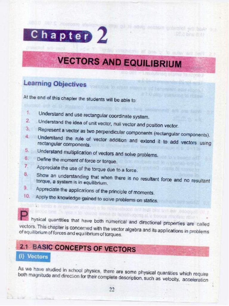 11th Physics Book PTB Ch2 | PDF