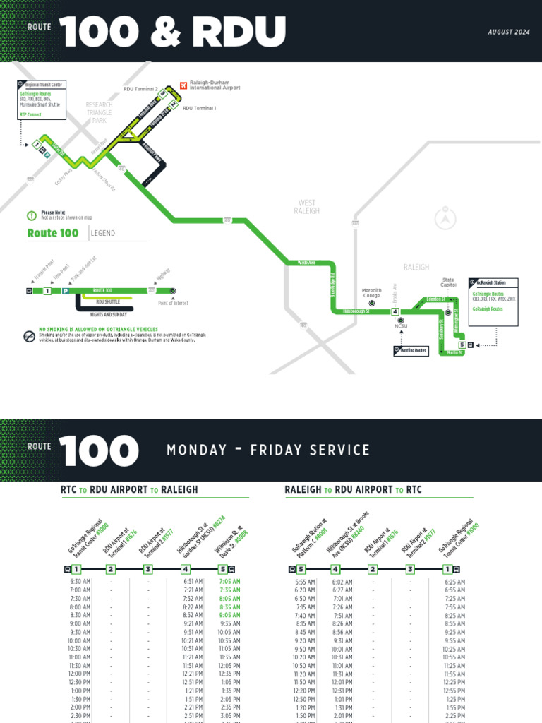 route-100-web | PDF | North Carolina | Bus Transport