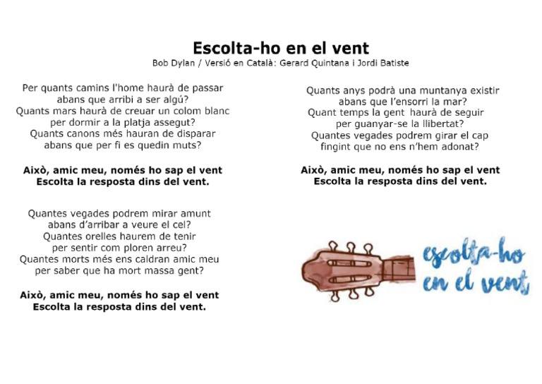 Escolta-Ho en El Vent (Pau) | PDF