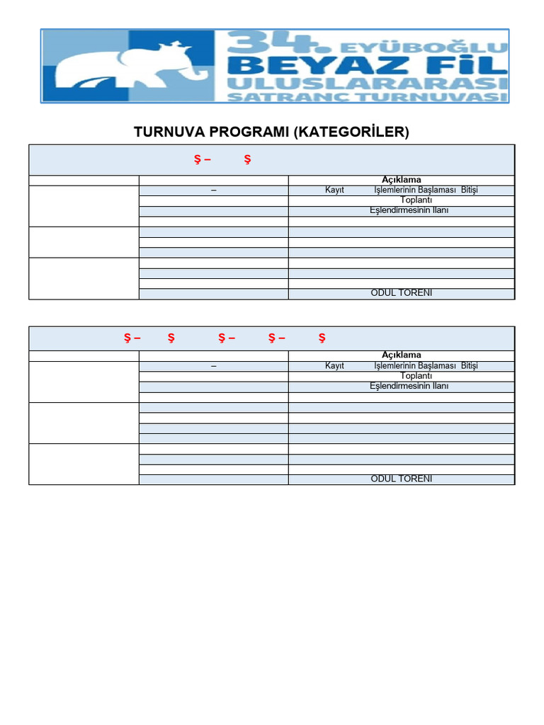 TURNUVA PROGRAMI | PDF