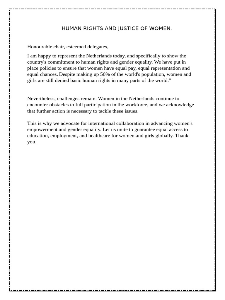 Women's Rights and Global Equality | PDF