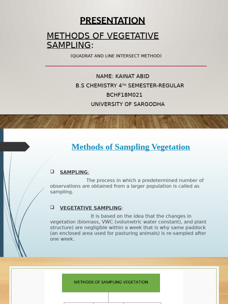 Vegetative Sampling Techniques | PDF