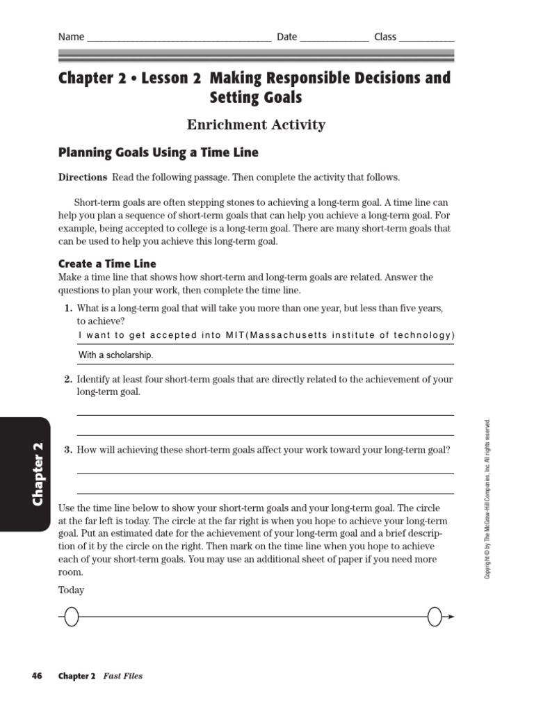 HOPE Chapter 2 Timeline and Goals | PDF