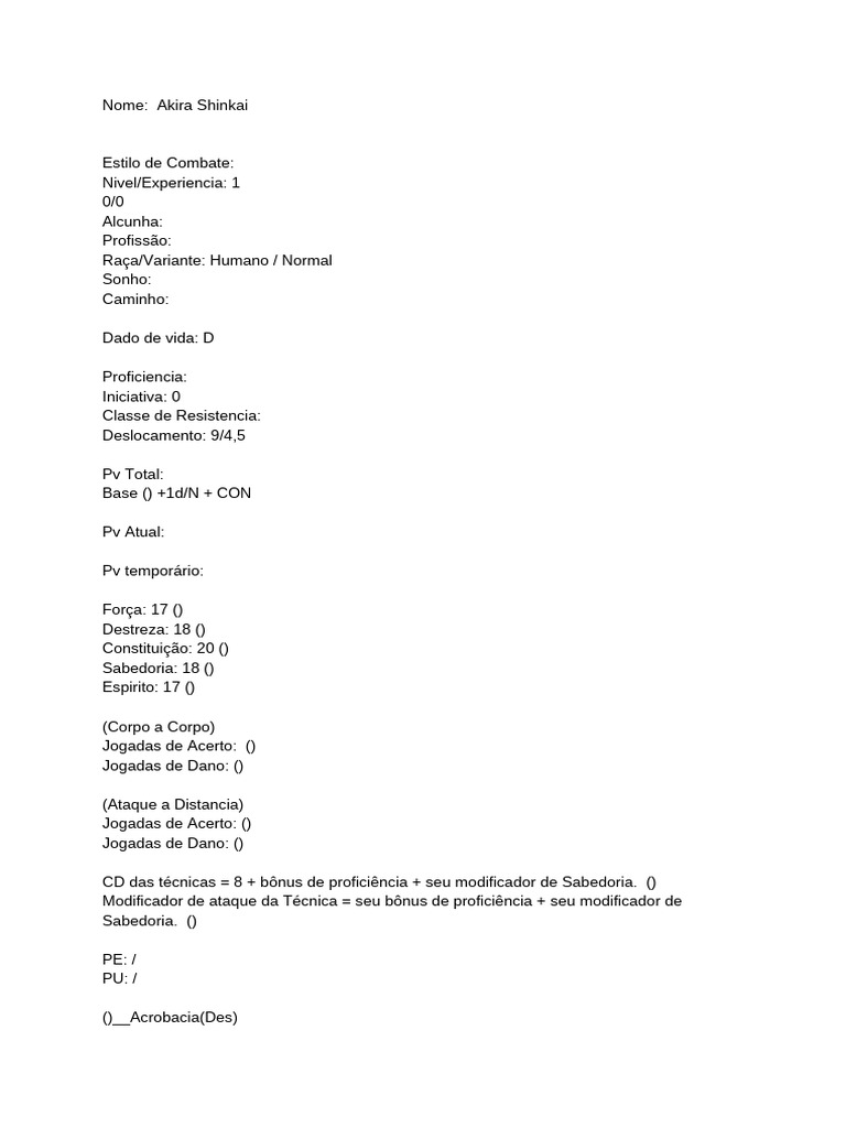 Ficha OP em Branco Editável-1 | PDF