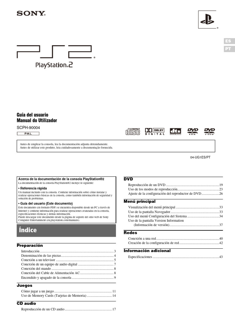 SCPH 90004cb Ps2 Ug$Pt PT | PDF | Tarjeta de memoria | Disco compacto