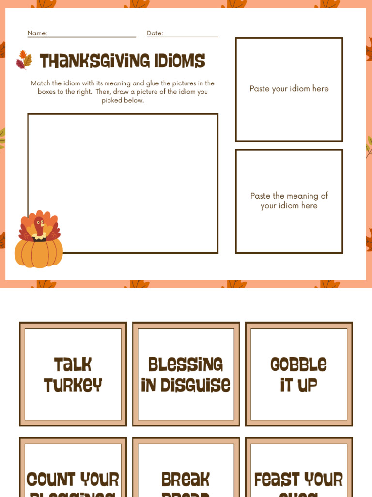 Thanksgiving Idioms Activity Guide | PDF