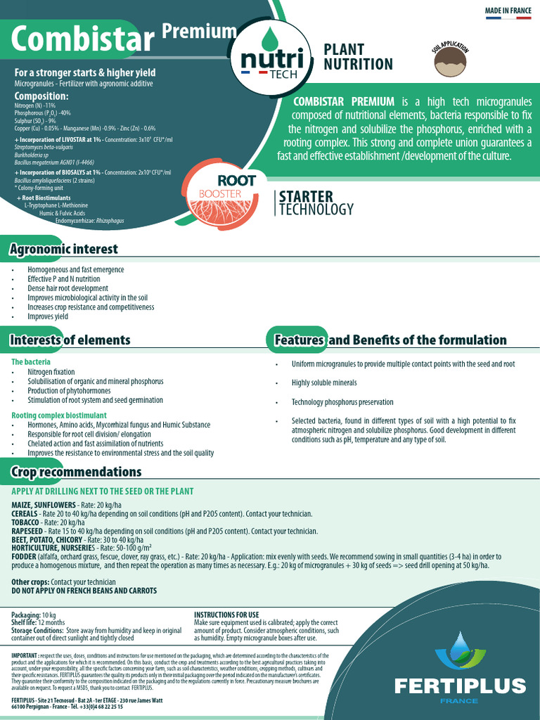 Tds en Combistar Premium 22 10 | PDF | Soil | Root