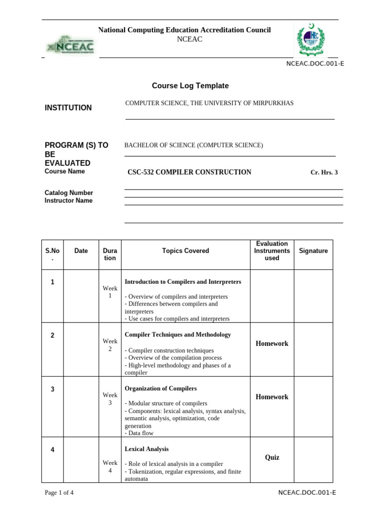 Compiler Construction [CSC-532] | PDF | Compiler | Parsing
