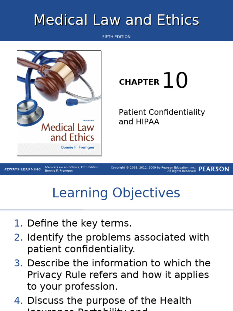Fremgen Ch10 Lecture | PDF | Health Insurance Portability And Accountability Act | Health Care