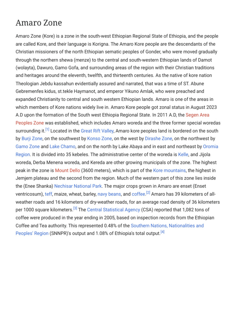 Amaro Zone: Heritage and Development | PDF | Ethiopia