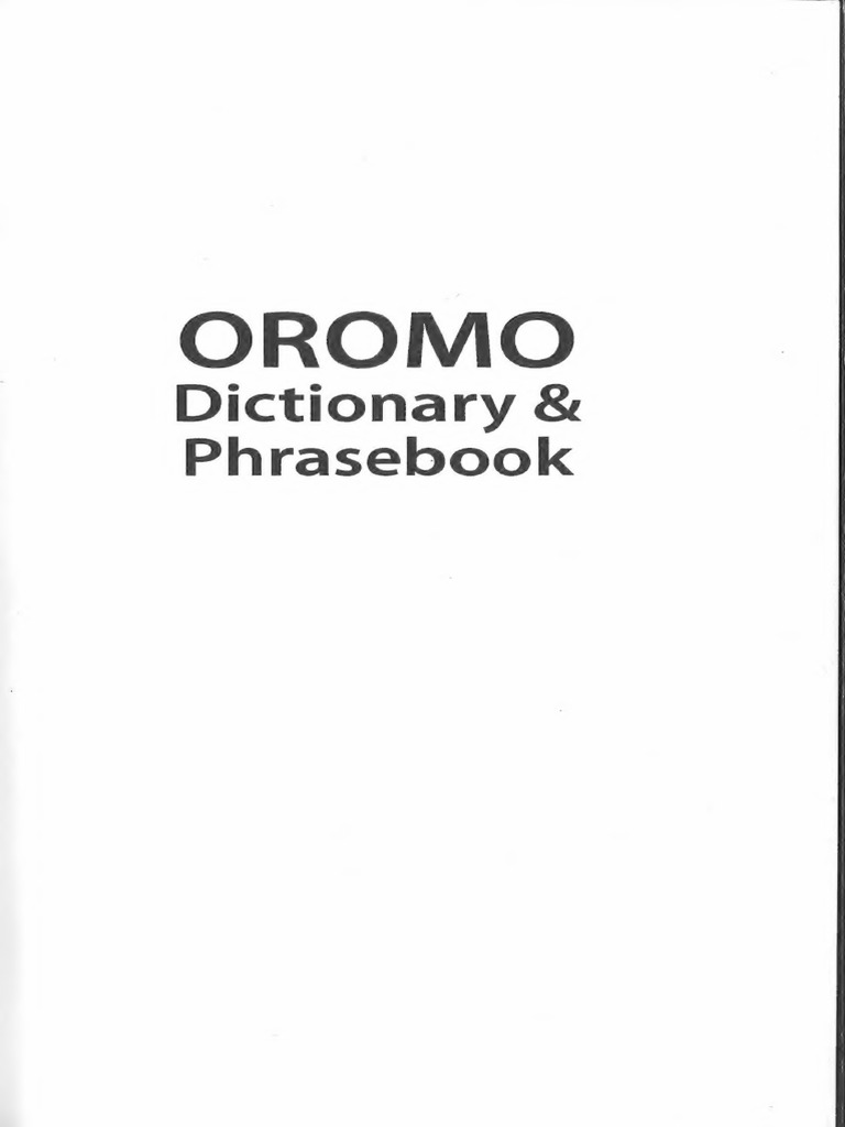 Oromo-EnglishEnglish-Oromo Dictionary Phrasebook (Aquilina Mawadza ...