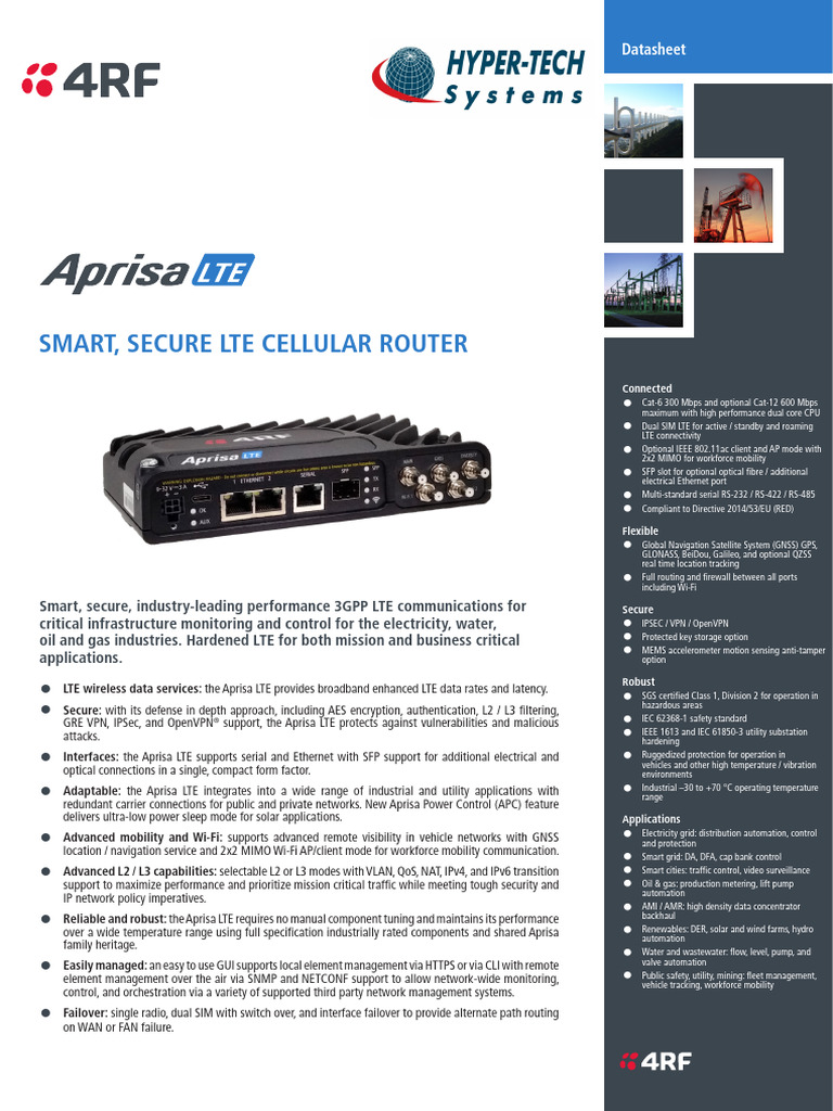 Aprisa LTE Datasheet Global | PDF | I Pv6 | Wi Fi