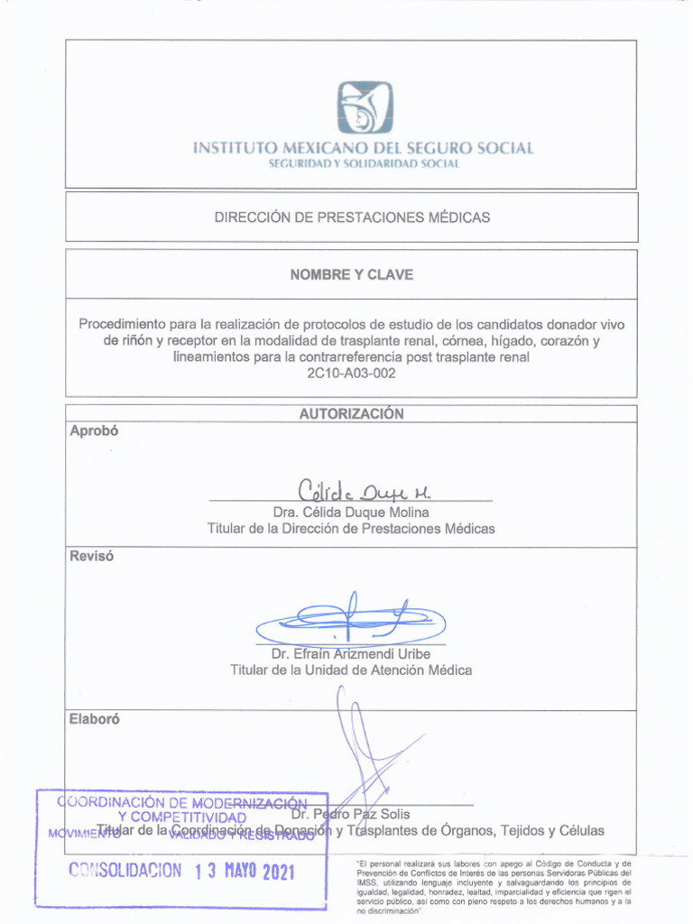 2c10-A03-002 Normatividad Trasplantes | PDF | Transplante de organo ...