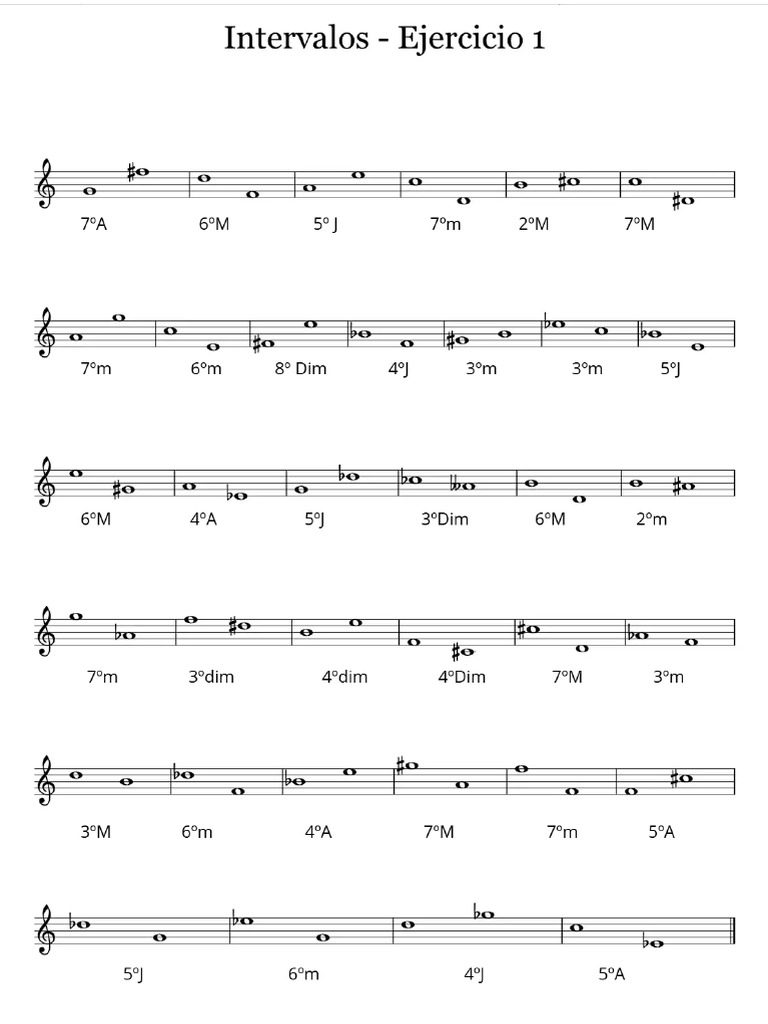 Ejercicios de Intervalos Vacaciones | PDF