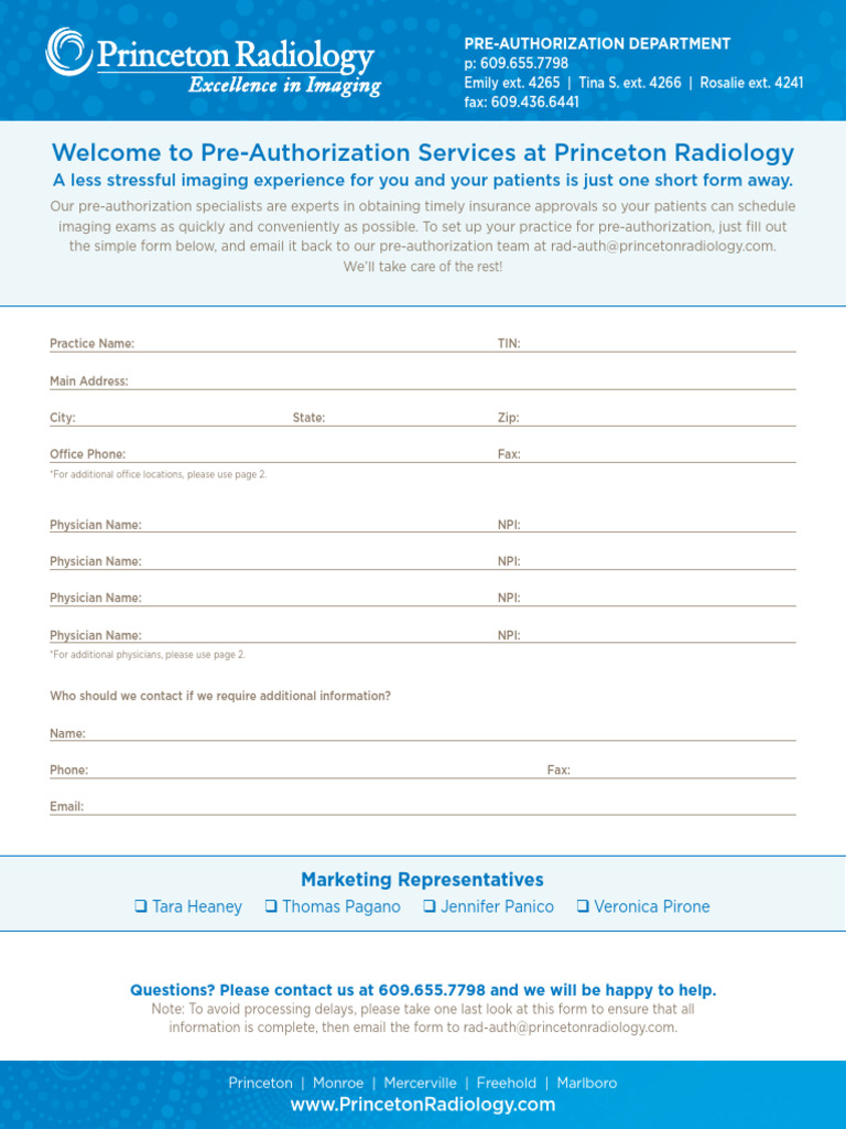 Pre-Authorization Services Form | PDF | Health Care | Medicine