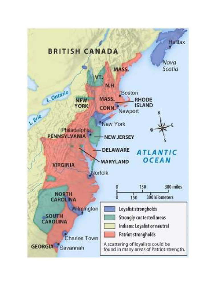 10 Loyalist Vs Patroits Map Notes | PDF