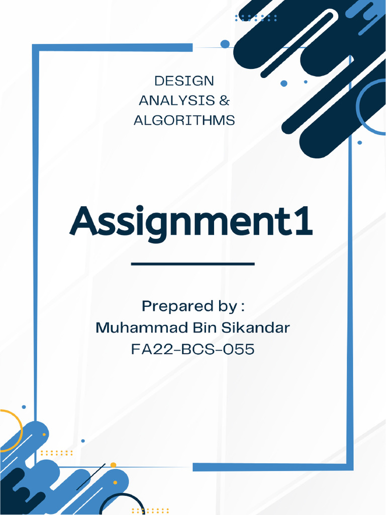 Daa Assignment 1 - Fa22 - BCS - 055 | PDF